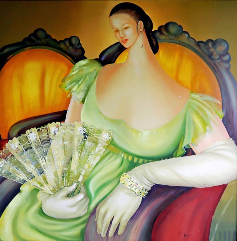 Lady in the Opera Painting by Miriam Alba Romano | Saatchi Art