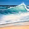 Turquoise Waves IV Painting by Catherine Kennedy | Saatchi Art