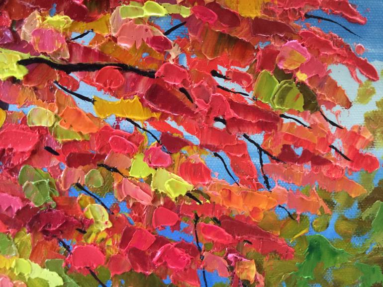 Pink Maple Tree Painting by Christina Plichta | Saatchi Art