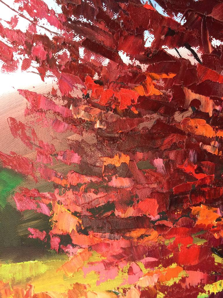 Red Maple Duet Painting by Christina Plichta | Saatchi Art