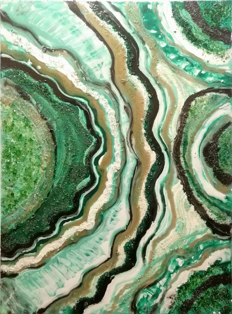 Emerald pattern Painting by Roman Romulen | Saatchi Art