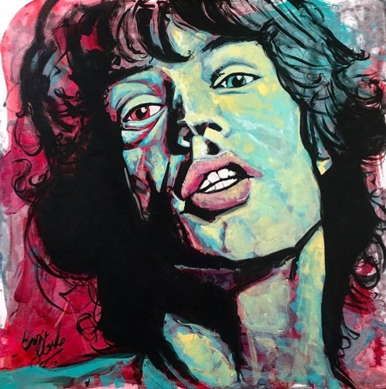 Mick Jagger Portrait Painting by Gabriele Serrini | Saatchi Art