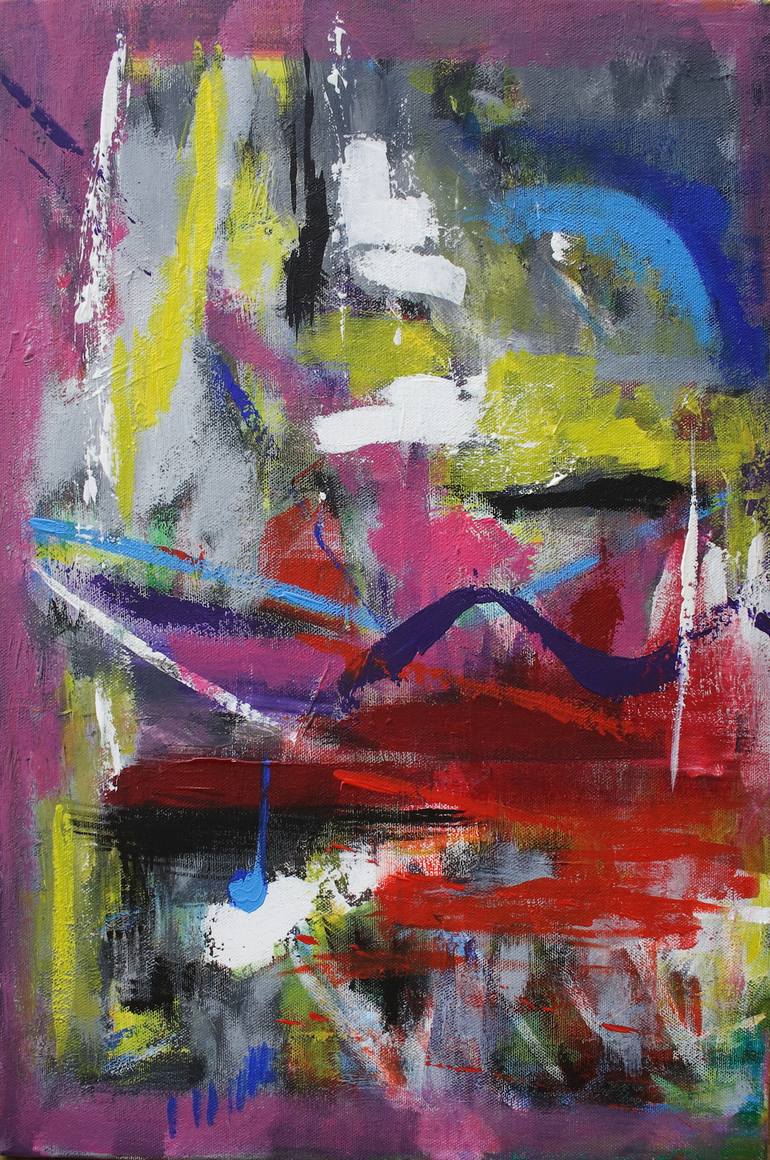 Flow #3.3, third picture of triptich Painting by Oksana Okhapkina ...