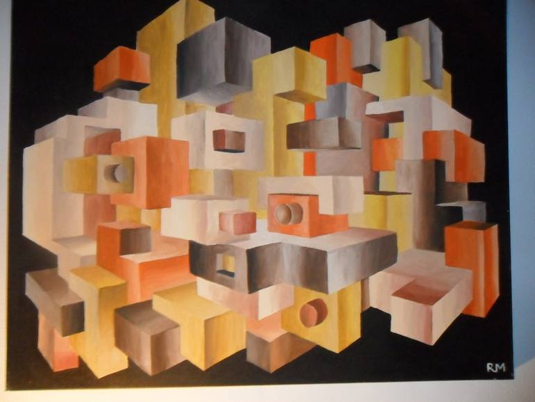 Multidimentional Perspective Painting by Ricardo Martinez | Saatchi Art