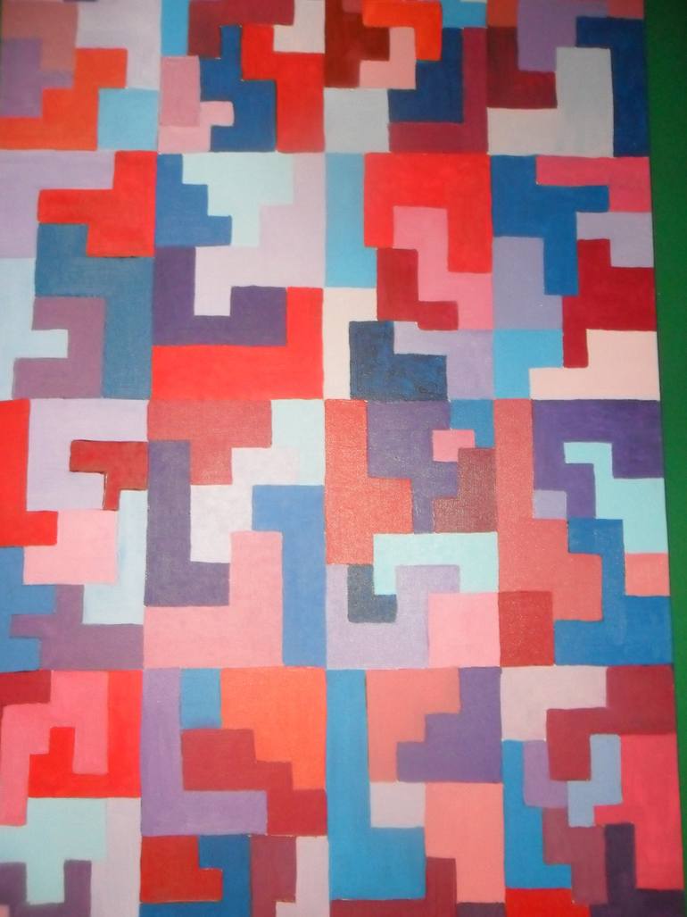 Broken rectangular patterns Painting by Ricardo Martinez | Saatchi Art