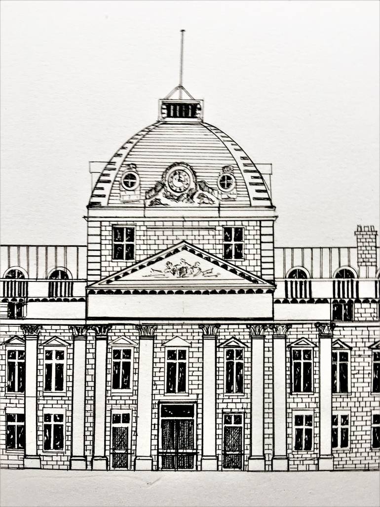 Ecole Militaire, Paris Drawing by Laurence Wheeler | Saatchi Art