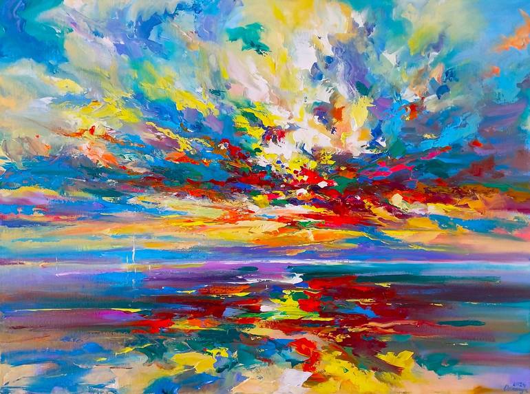 Abstract morning seascape 01 Painting by Ostapchuk Andrej | Saatchi Art