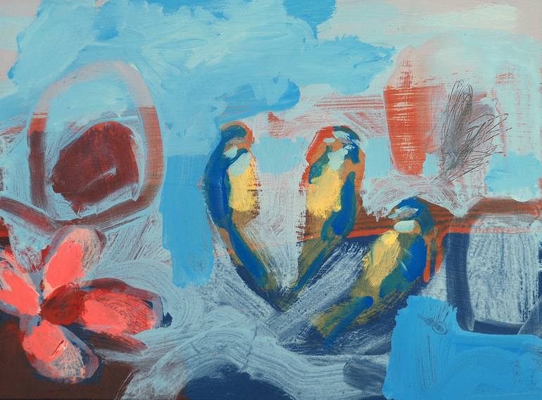 3 little birds Painting by Paul Robinson | Saatchi Art