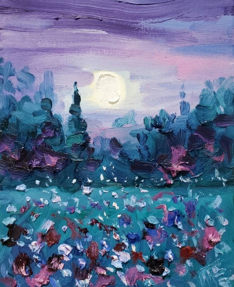 Sitting With The Moon Painting by Ryan Berlinguette | Saatchi Art