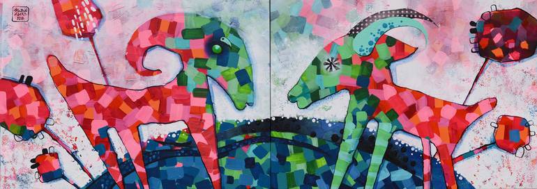 RENDEZ-VOUS Painting by Aleksandra MIRIC | Saatchi Art