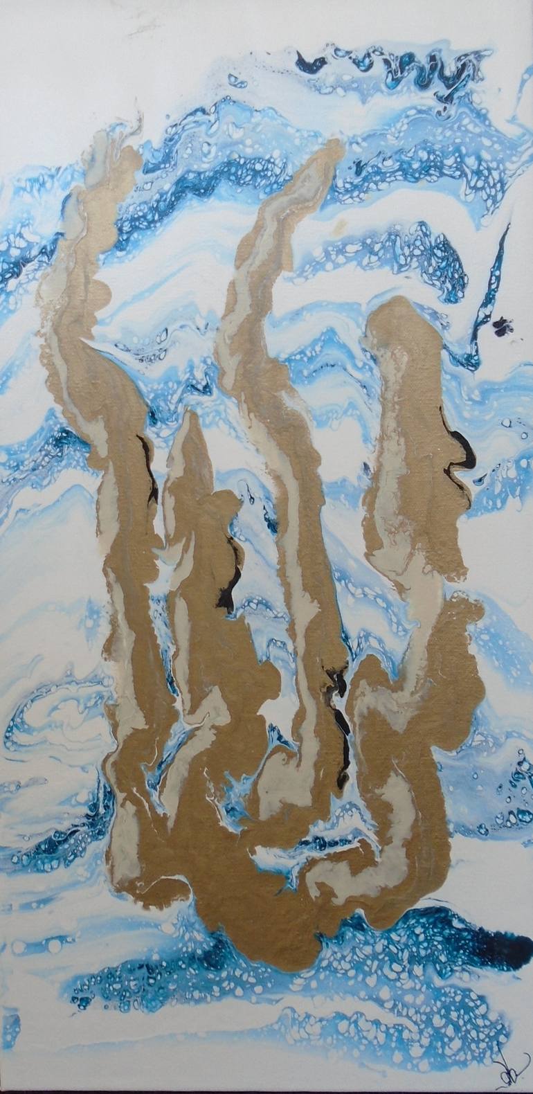 Golden sealife Painting by Dawn Bowman | Saatchi Art