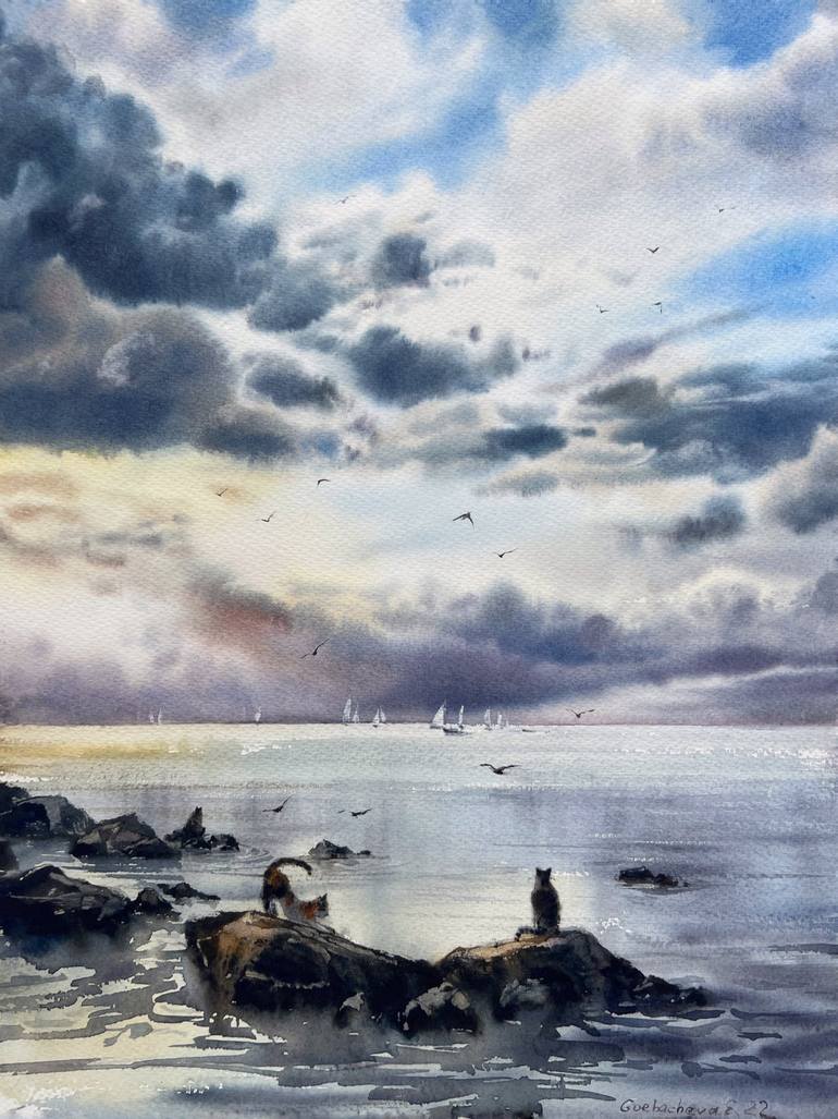 Spanish Cats Painting by Eugenia Gorbacheva | Saatchi Art