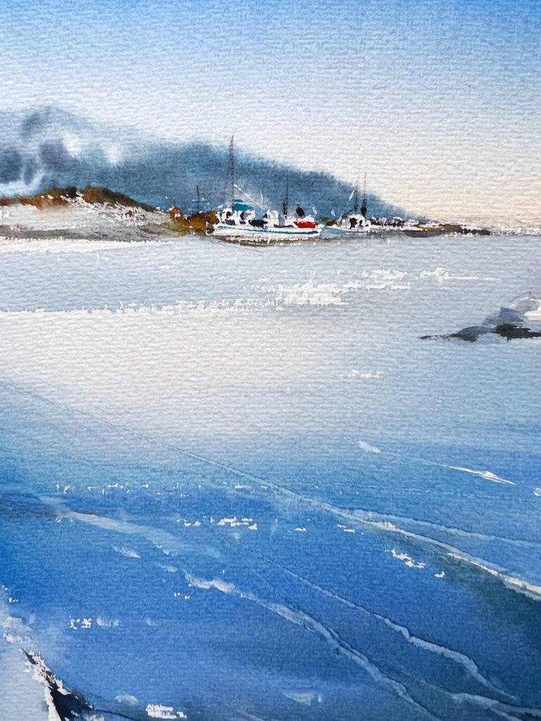 Serene Baikal Winter Painting by Eugenia Gorbacheva | Saatchi Art