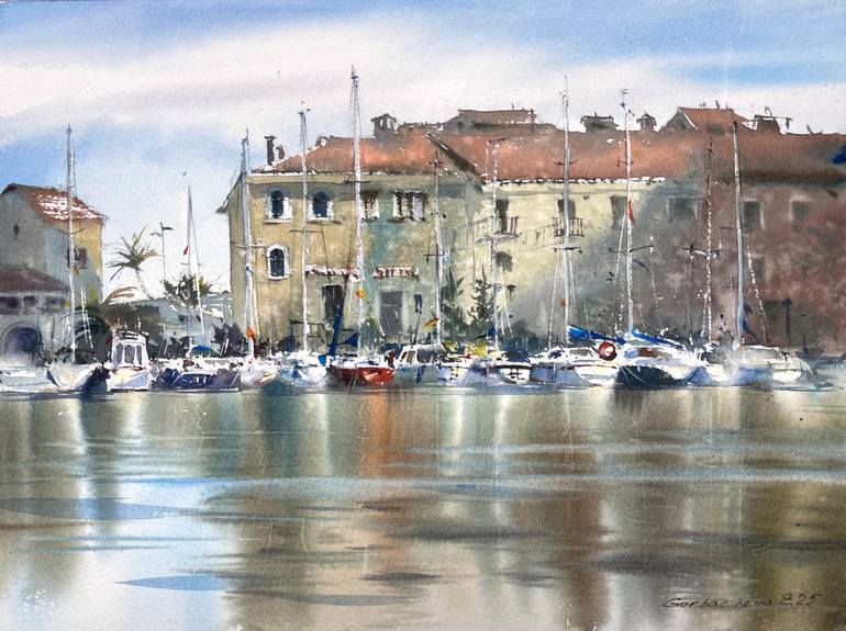 Coastal Charm of Valencia Painting by Eugenia Gorbacheva | Saatchi Art