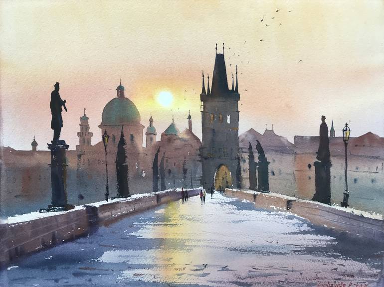 The Charles Bridge Painting by Eugenia Gorbacheva | Saatchi Art