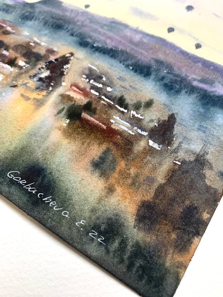 Hot air balloons in the sky over the city Cappadocia Painting by Eugenia Gorbacheva | Saatchi Art