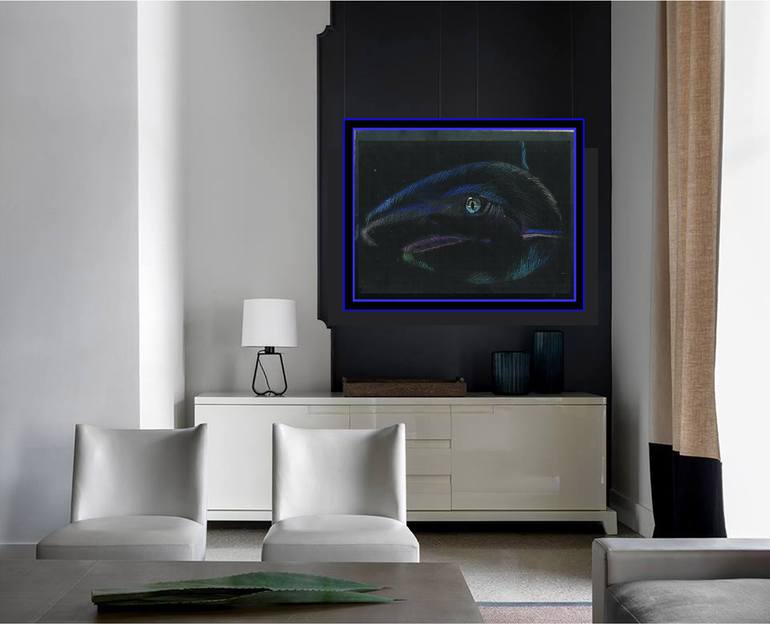 Unshakable shark World watch you Drawing by Tatyana Step | Saatchi Art