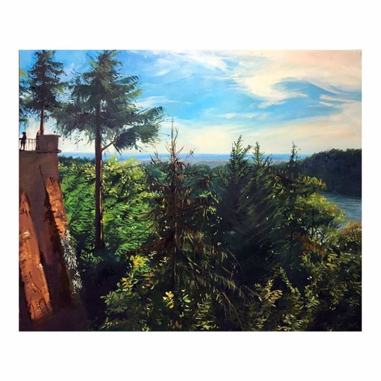 Lo scenario di Nemi Painting by Lin Huo | Saatchi Art