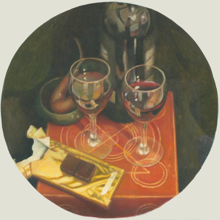Port and Chocolate Painting by Mark David Manning | Saatchi Art