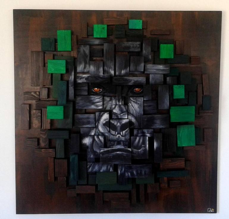 Gorilla in the bush Painting by Regina Zimmermann | Saatchi Art