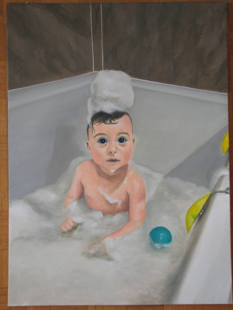Bath time Painting by Danijel Korosec | Saatchi Art