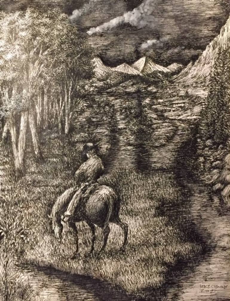 The Long Drive Drawing by Mike Ciemny | Saatchi Art