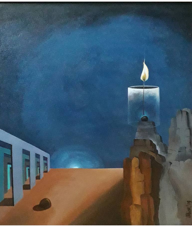 Light House of loneliness Painting by Prabir Bagchi | Saatchi Art