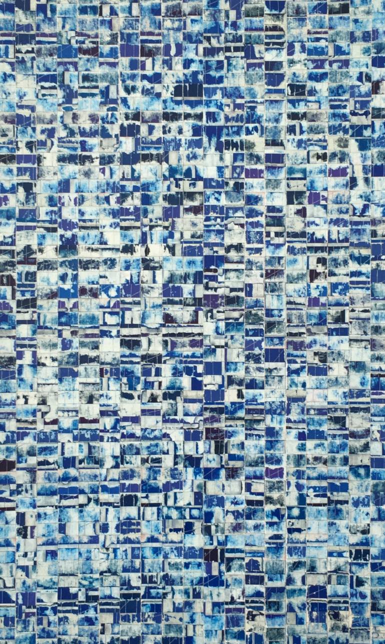 Worn Blue Collage by Michelle Rashbrook | Saatchi Art