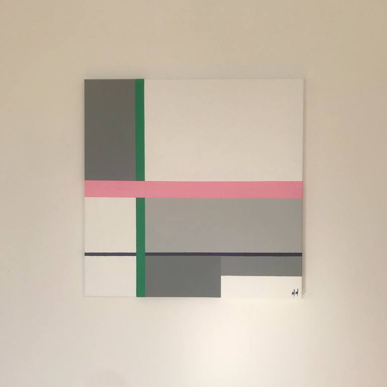 Green Line Painting by Helen Hughes | Saatchi Art