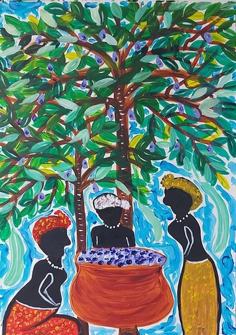 My 3 Grandmothers Painting by Chinwe Russell | Saatchi Art