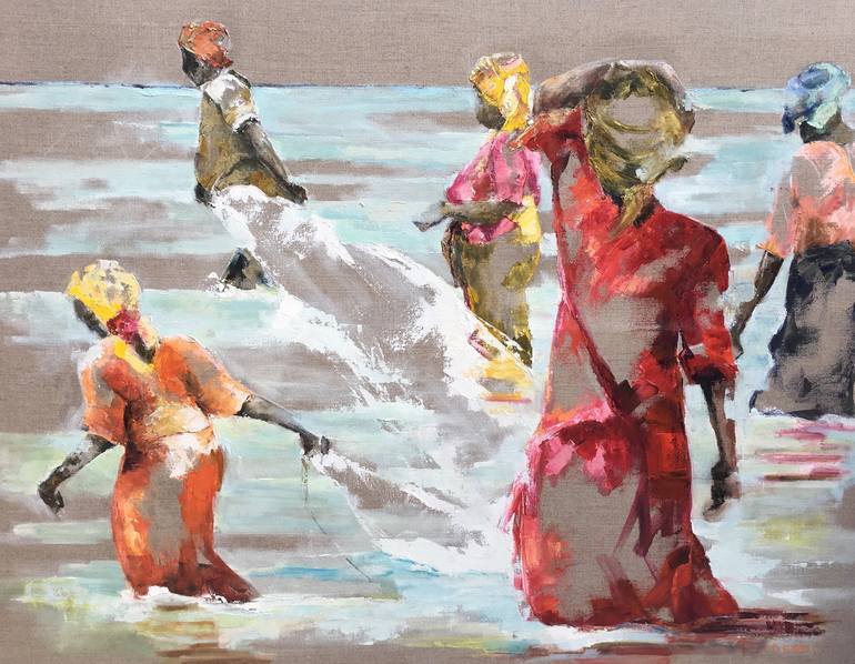 Out at sea (Senegal) Painting by Francoise Cosmao | Saatchi Art