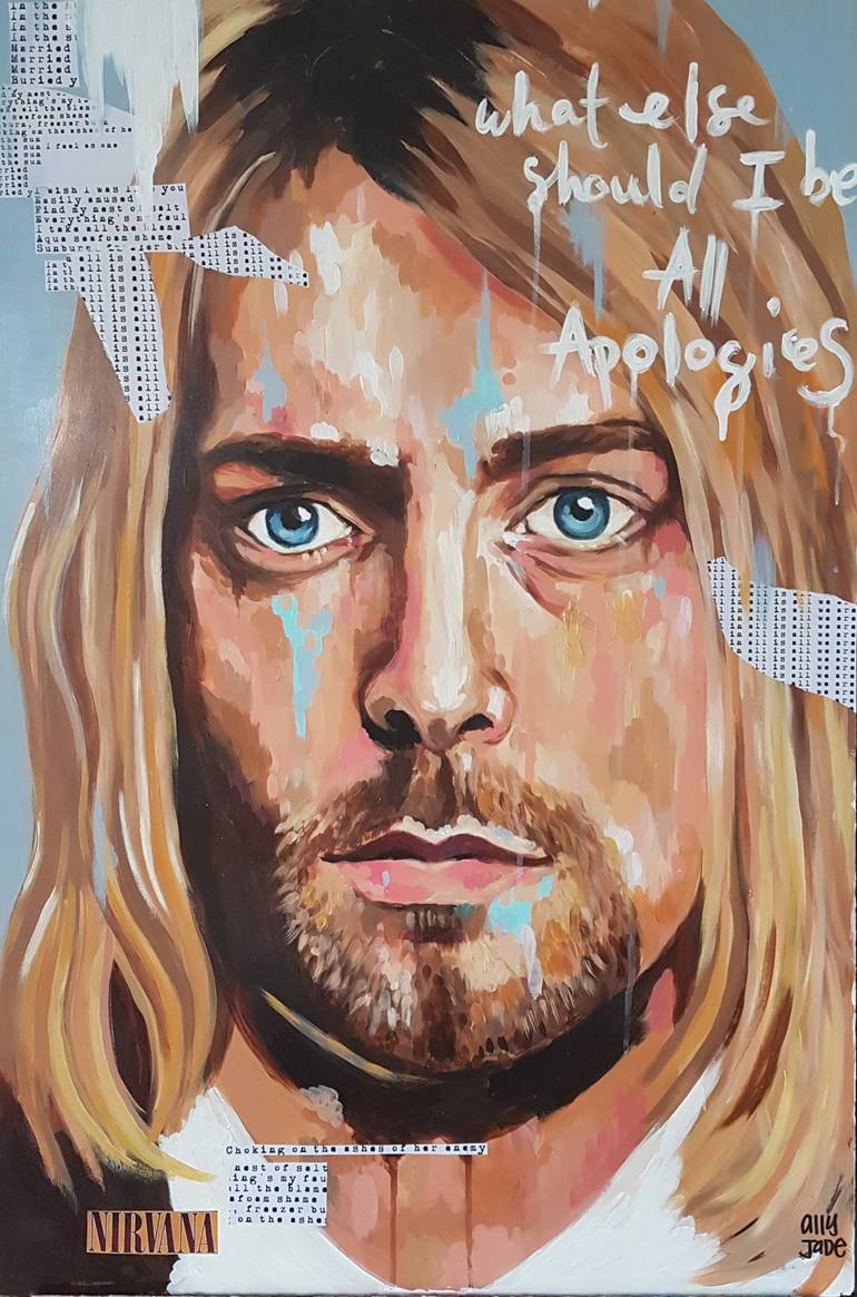 All Apologies - Kurt Cobain - Original Mixed Media Painting by Ally Jade | Saatchi Art