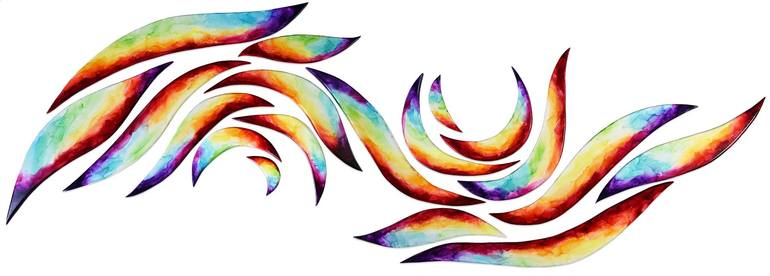 Rainbow Mural Wall Sculpture 99x34 Sculpture by Elizabeth Karlson ...