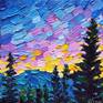 Sunsets and Pine Trees Painting by Jessica Hamilton | Saatchi Art