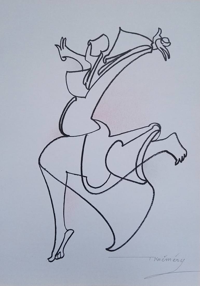 Headlong Flight Drawing by Tomáš KrčMéry | Saatchi Art