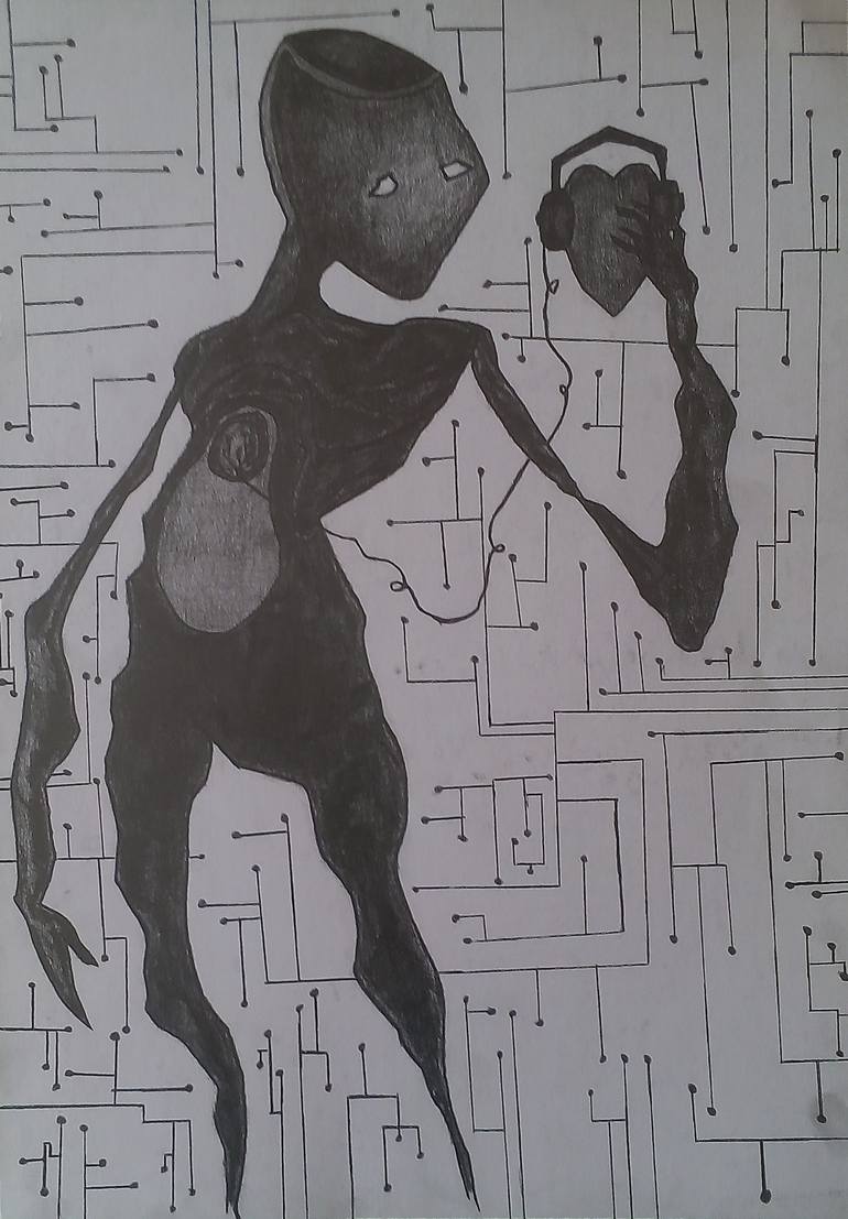 Listening Heart! Drawing by Rupa Kumari | Saatchi Art