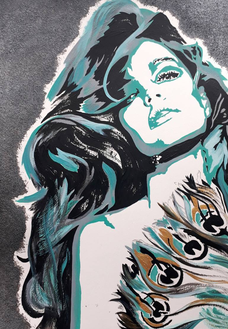 Feather Girl II Painting by Tatiana Kubica | Saatchi Art