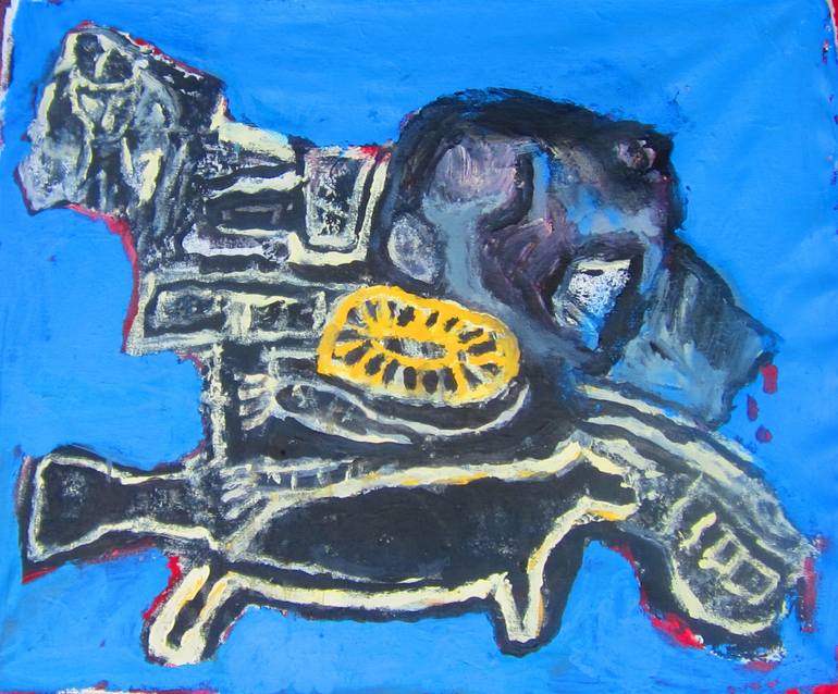 Mad dog carrying severed head of the Master Painting by James Robb ...