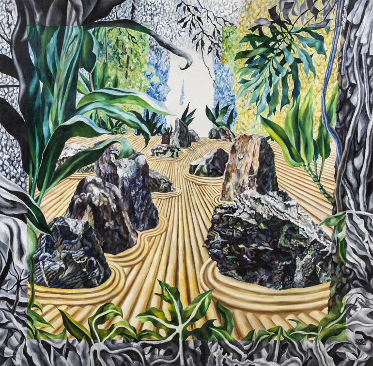 Zen Garden Painting by Dmitry Plotkin | Saatchi Art