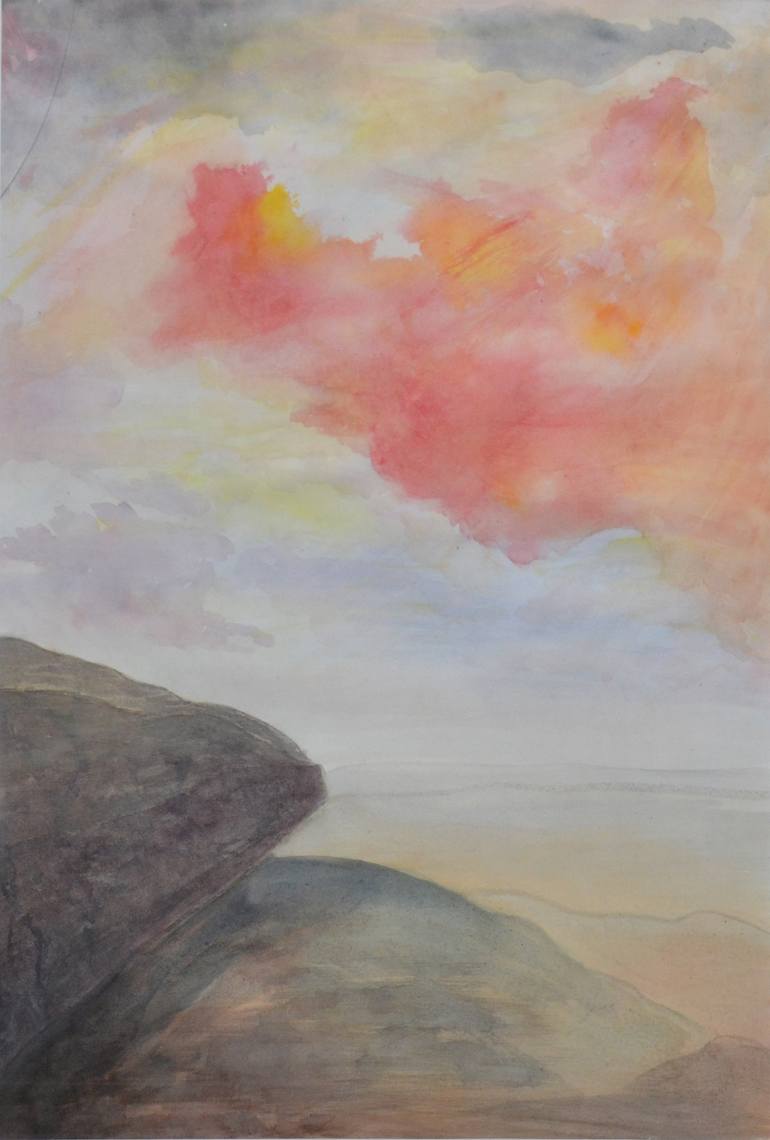 Stone and cloud Painting by Daniel Gonz | Saatchi Art