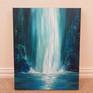 Blue Falls, Liz W Fine Art Painting by Liz Whaley | Saatchi Art