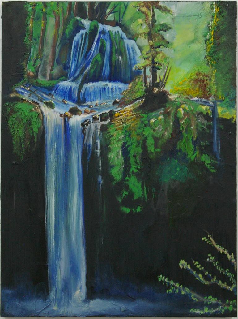 Bob Ross-erfall Painting by Eric Dyer | Saatchi Art