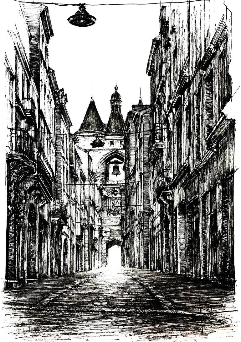 CITIES OF EUROPE - BORDEAUX 2 - HANDMADE DRAWING Drawing by Lukasz Jan ...