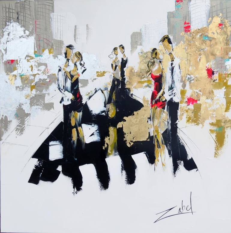 CITY LOVERS Painting by Zabel Artist | Saatchi Art
