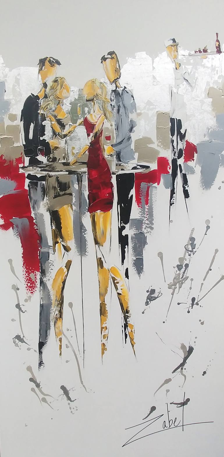 Un verre de bonheur! Painting by Zabel Artist | Saatchi Art