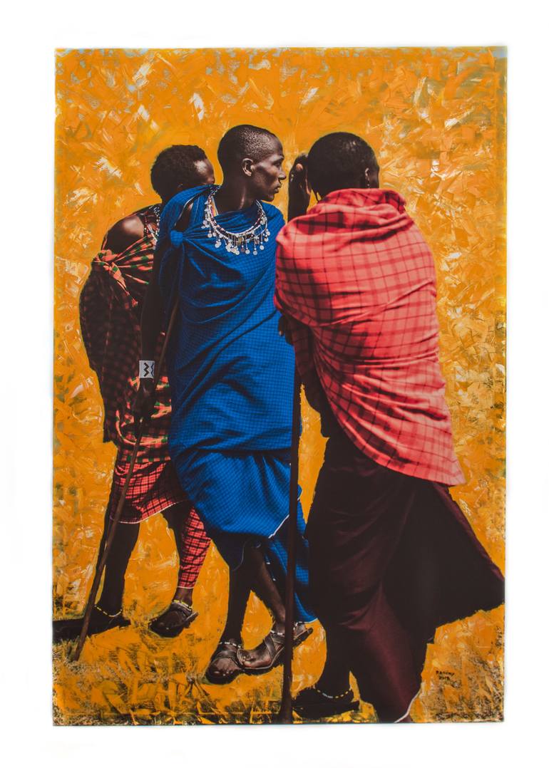 The Three Maasai Painting by Ronmy Art | Saatchi Art