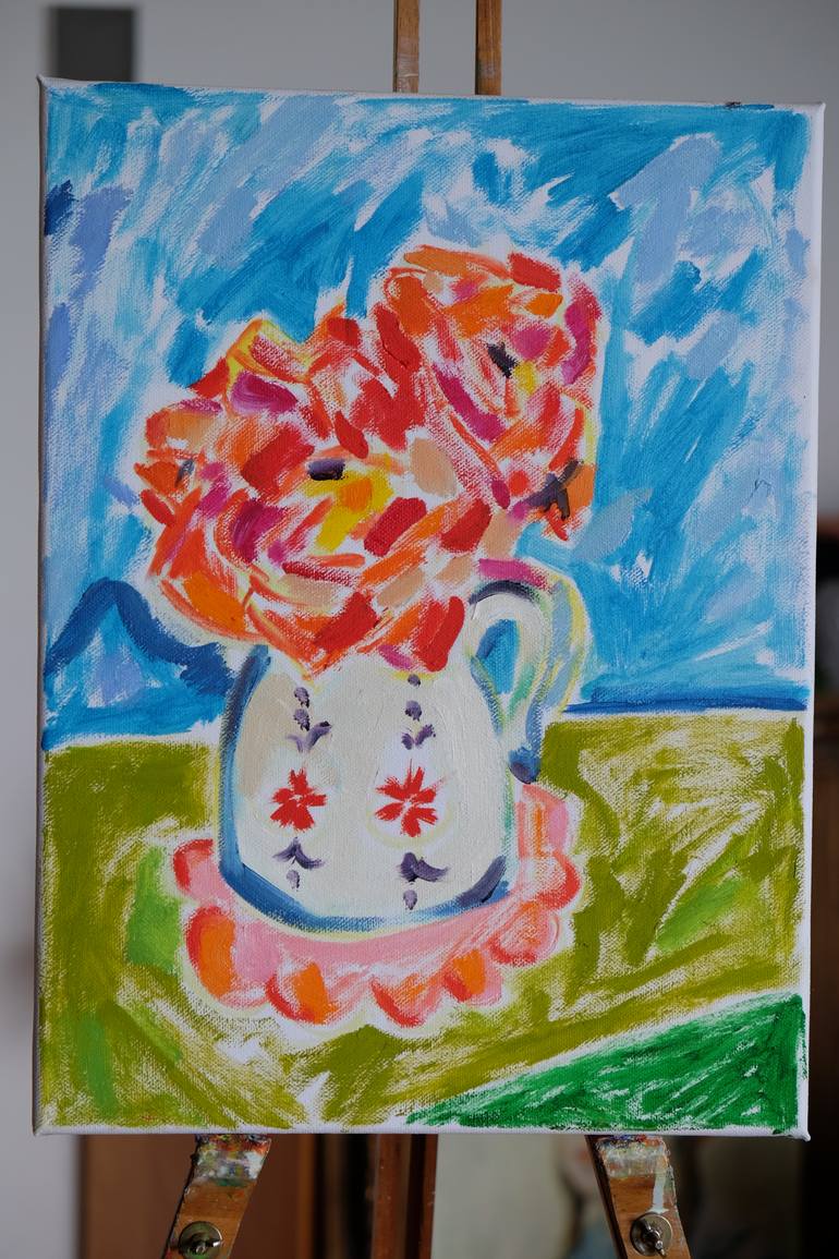 Jug with Flowers Painting by Tamara Jare | Saatchi Art