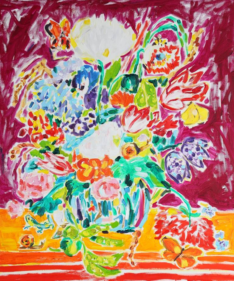 Flowers, after Vase of Flowers, by Jan Davidsz. de Heem Painting by ...