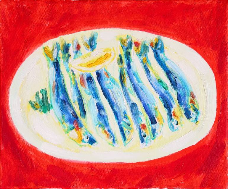 Anchovies Painting by Tamara Jare | Saatchi Art Slovenia