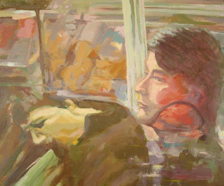bus interior Painting by Jim Crossin | Saatchi Art